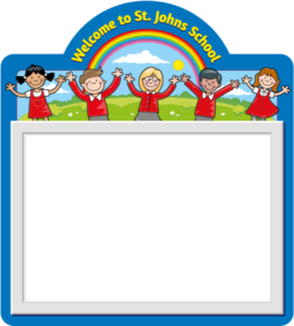 School Notice Board Sign, Arch-top - Customised For Your School