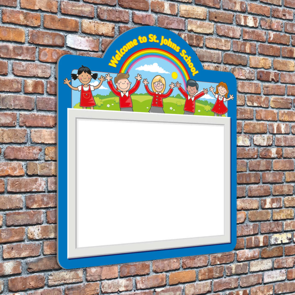 School Notice Board Sign, Arch-top - Customised For Your School