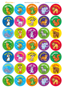 Mixed Praise Sticker Sheet Pack - Vinyl Stickers for Schools
