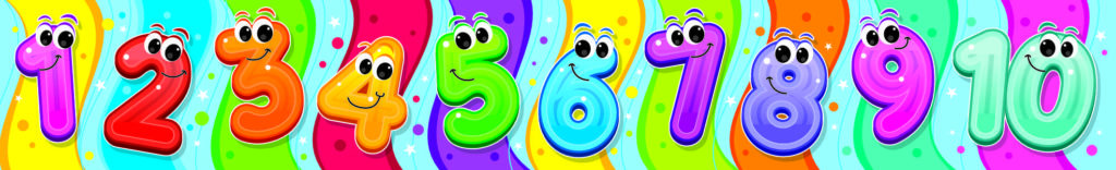 Numbers 1 to 10 sign with Smiley Faces - sign for schools