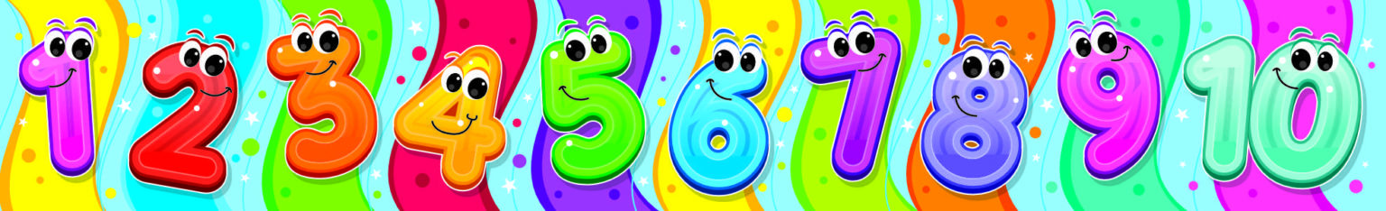 Numbers 1 to 10 sign with Smiley Faces - sign for schools