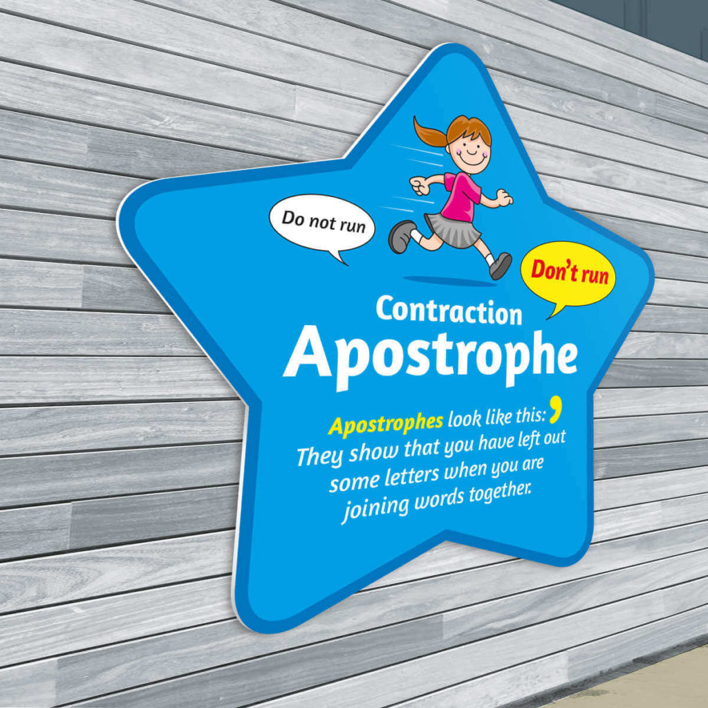 Apostrophe (Contraction) Sign - A Sign for supporting English in Schools