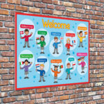 Multi-language Welcome Sign With Flags - Languages Sign for Schools