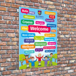 Multi-language Welcome Sign Portrait - Languages Sign for Schools
