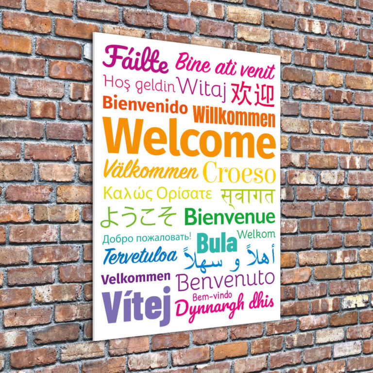 Multi-language Welcome Sign Landscape - Languages Sign for Schools