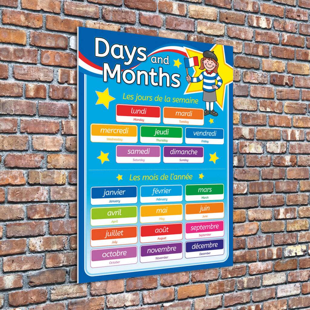 French Days and Months Sign | Languages Sign for Schools