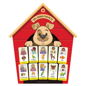 BSL Kennel Shaped Pets Sign - British Sign Language for Schools