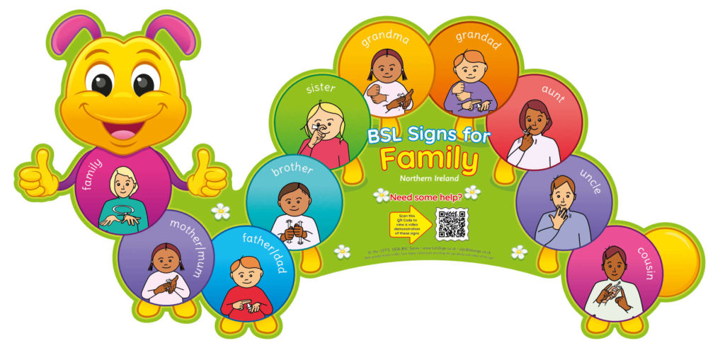 BSL Family Shaped Sign Northern Ireland - Sign for Schools BSL Family Shaped Sign Northern Ireland - Sign for Schools