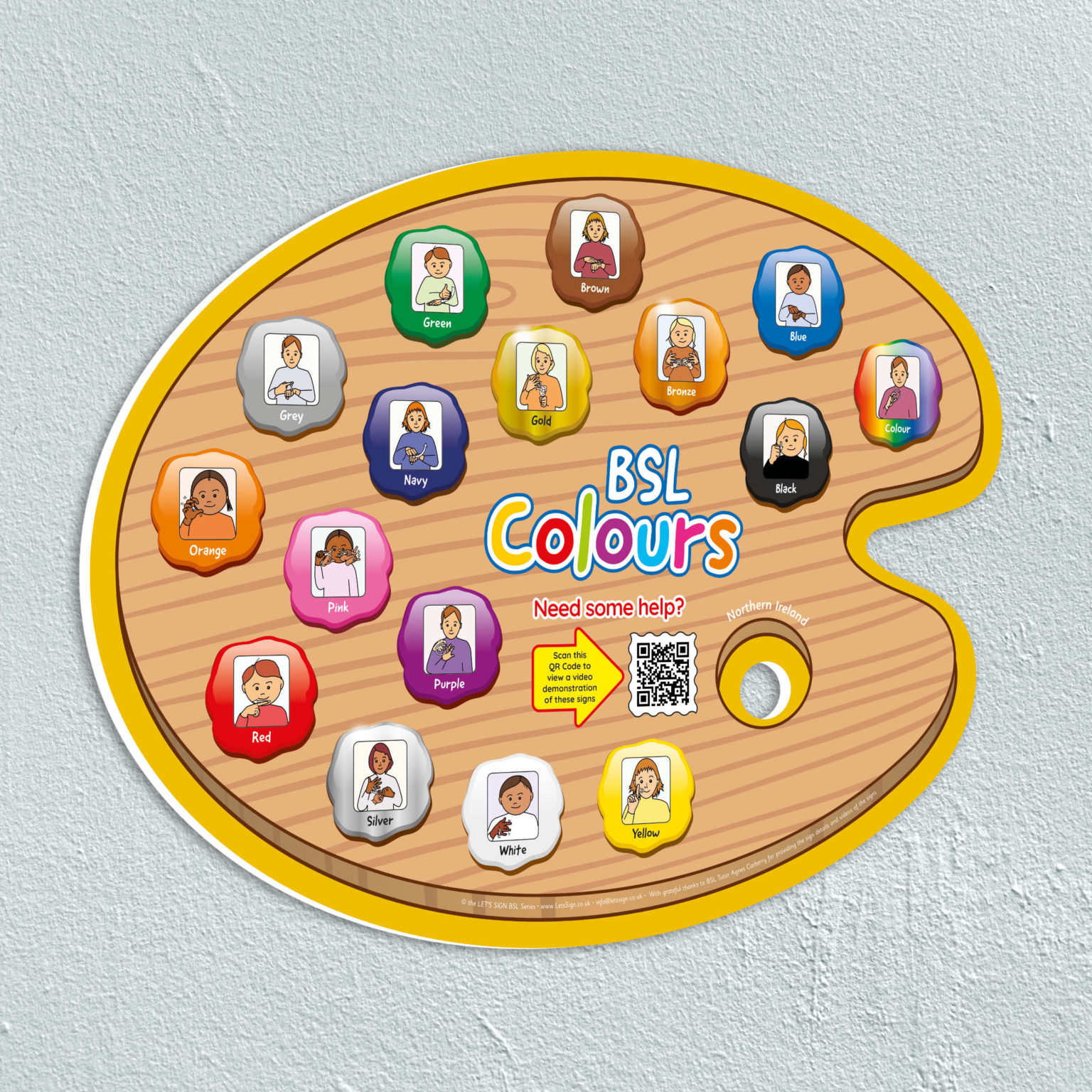 BSL Colours Sign Northern Ireland - BSL Sign For Schools