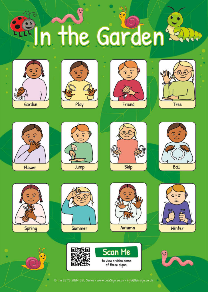 BSL In the Garden Sign - British Sign Language Sign for Schools