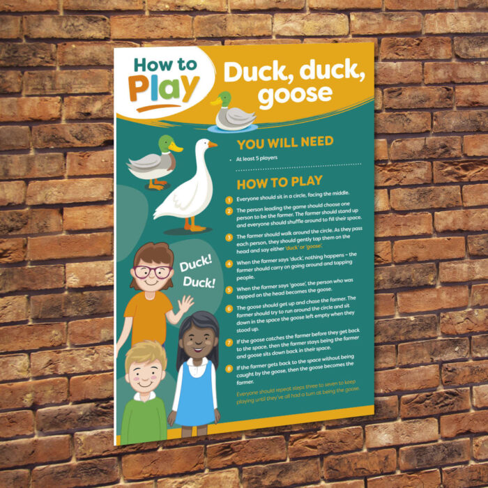 How to Play Duck Duck Goose Sign - Playground Sign for Schools