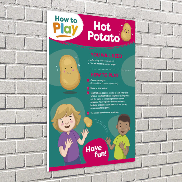How to Play Hot Potato Sign - Playground Game Sign for Schools